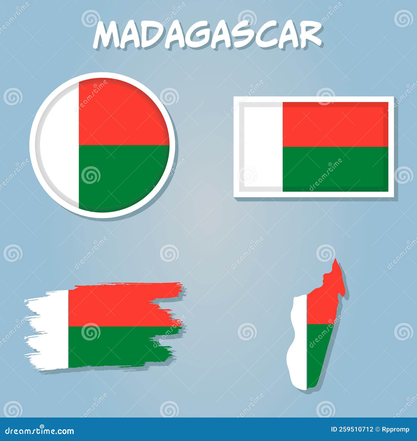 Map of Madagascar on Flag of Madagascar on it Stock Vector ...