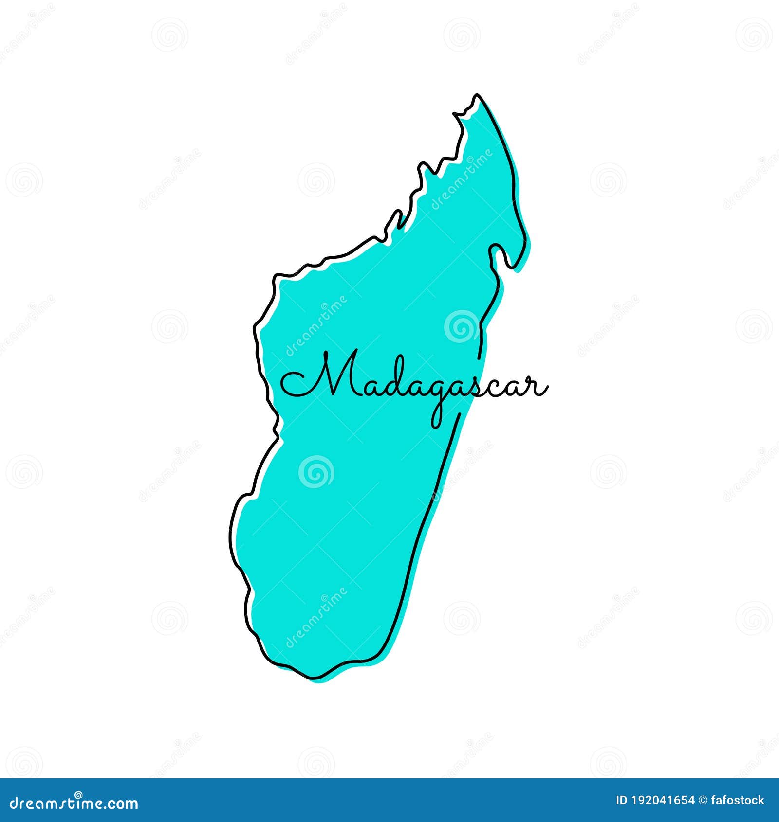 Madagascar Vector Map Isolated On White Background. High-Detailed Black ...