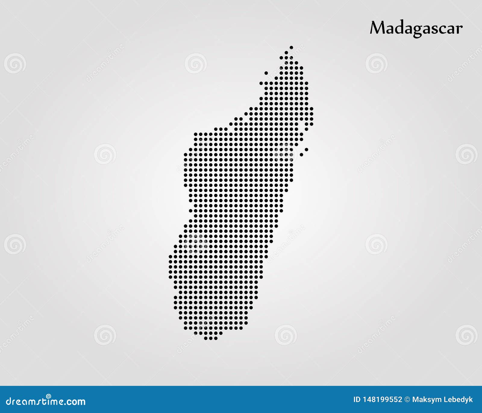 Madagascar Vector Map Isolated On White Background. High-Detailed Black ...