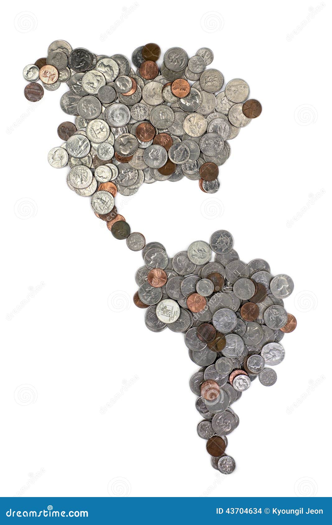 Map Made of Coins Isolated on White Background Stock Photo - Image of ...