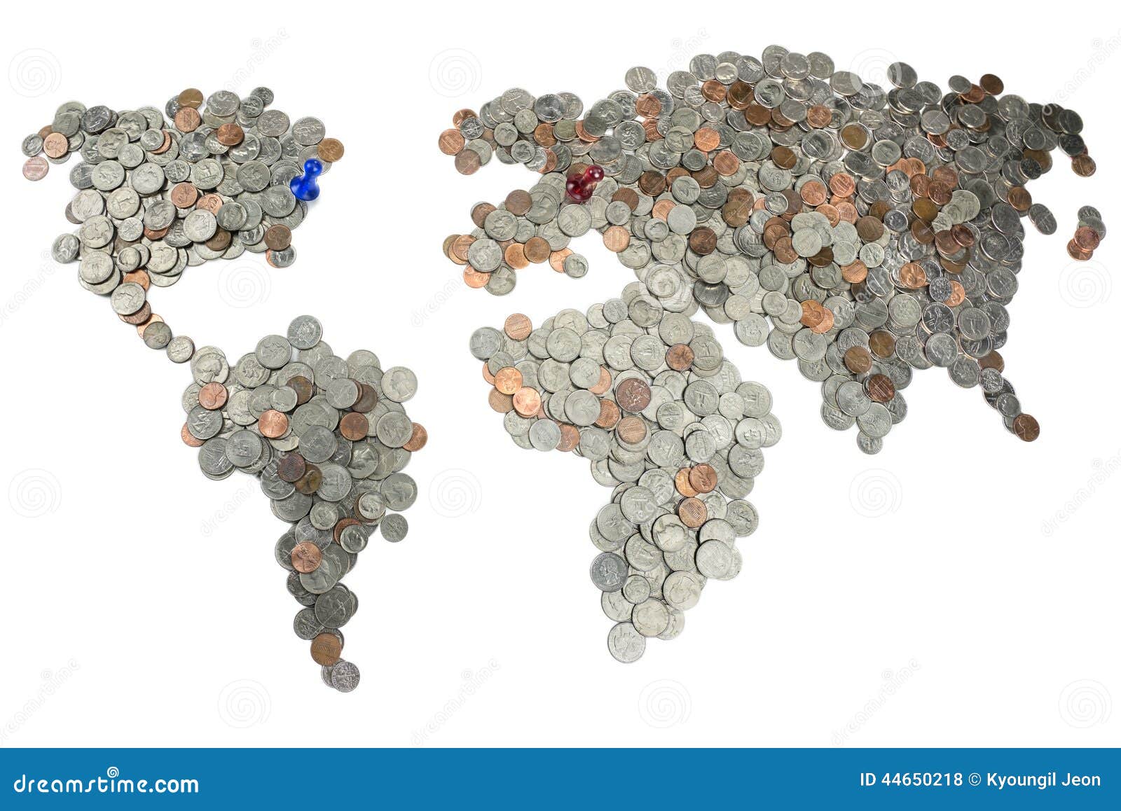 Map made of coins stock photo. Image of australia, consumerism - 44650218