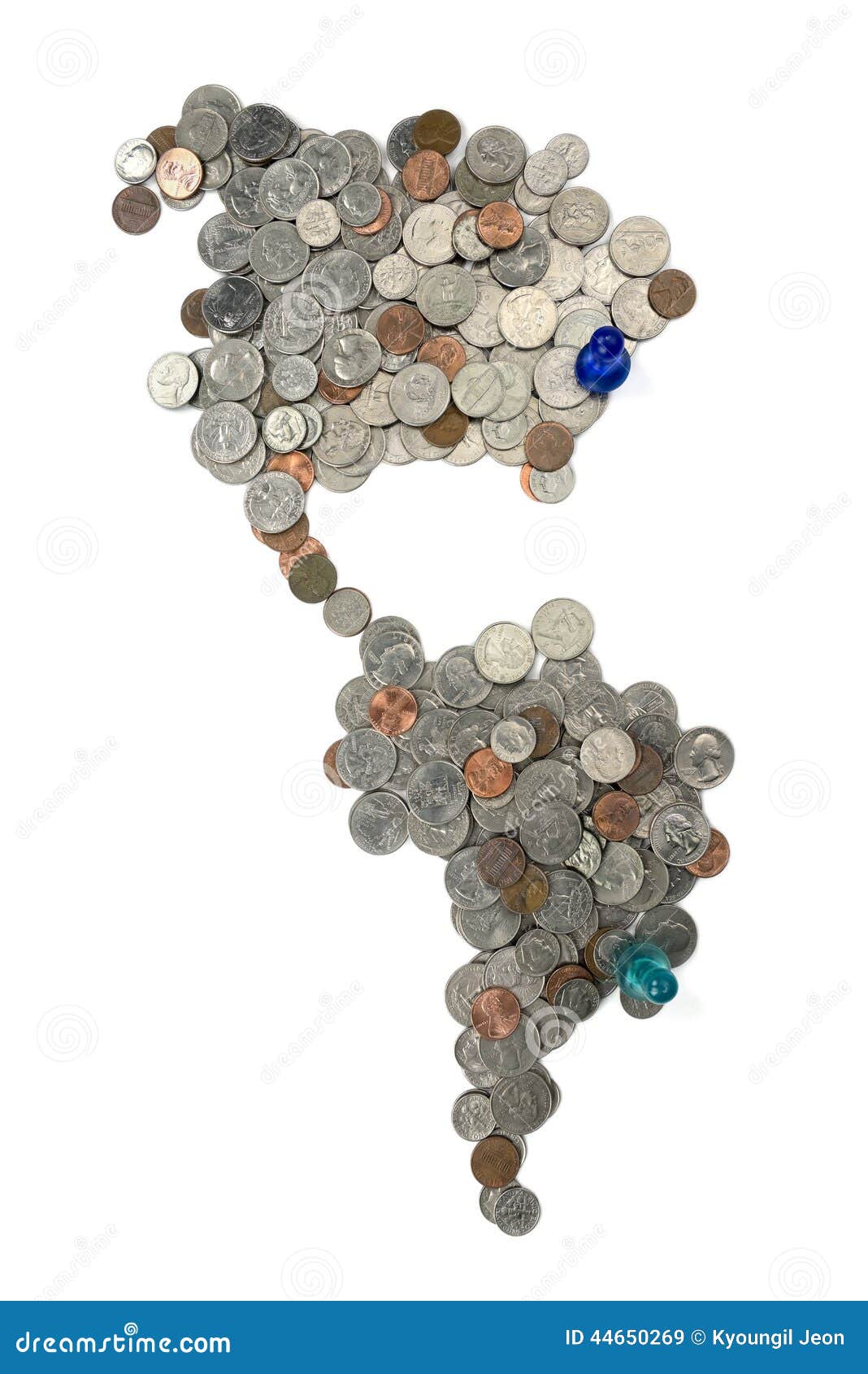 Map made of coins stock image. Image of finance, consumerism - 44650269