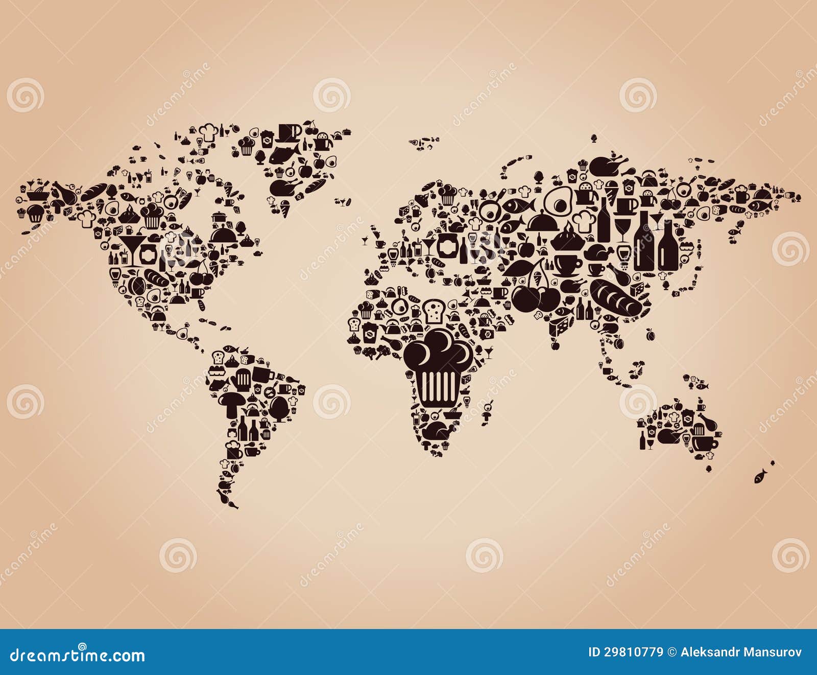 World Food Set Cartoon Vector | CartoonDealer.com #51554963
