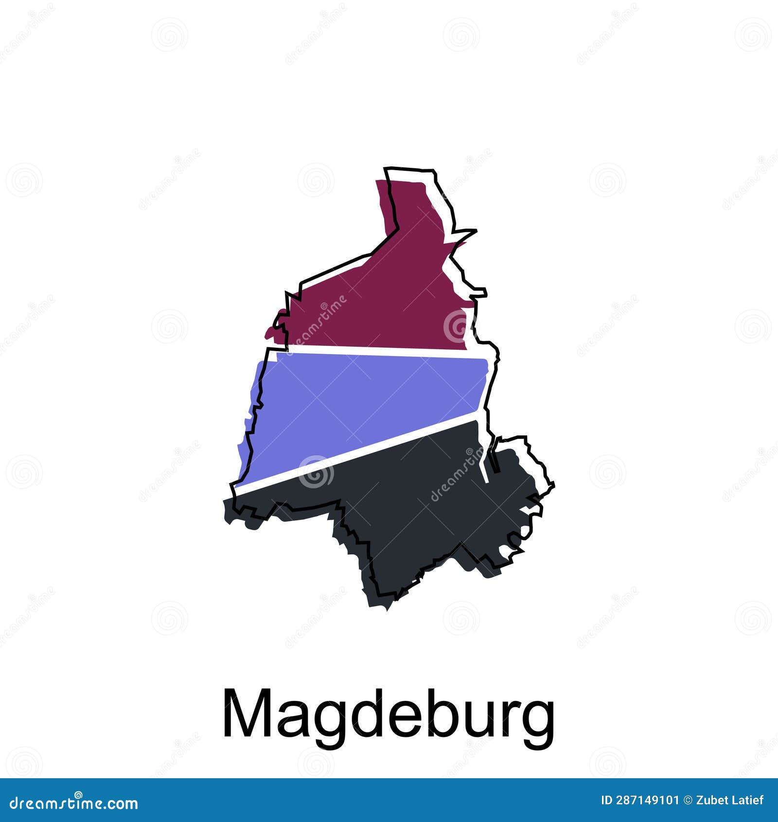 Map of Magdeburg Design, World Map Country Vector Illustration Template ...