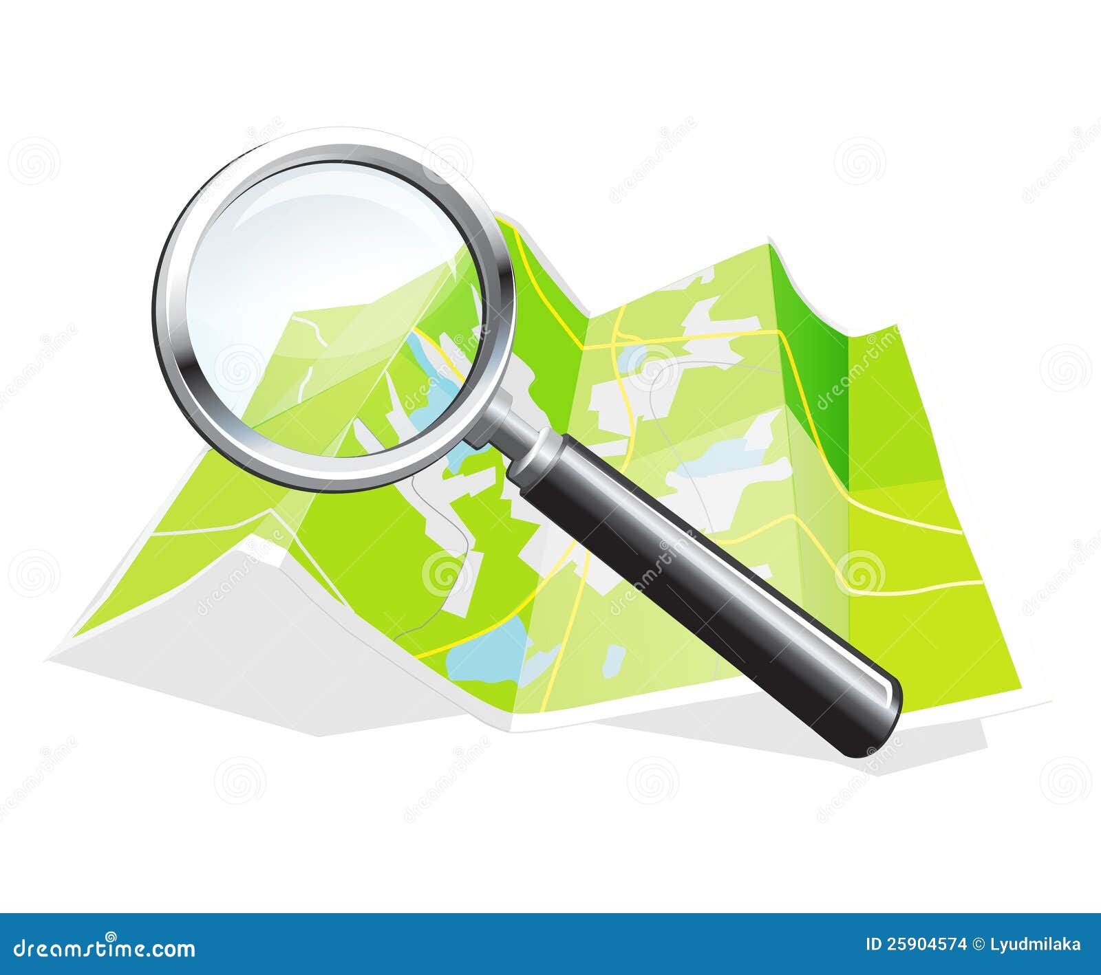 Map magnifier stock illustration. Illustration of city - 25904574