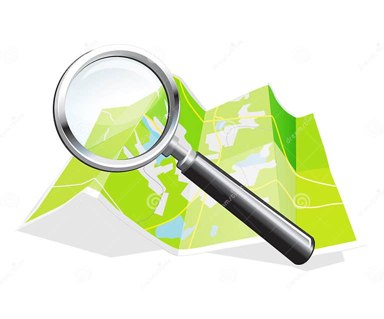 Map magnifier stock illustration. Illustration of city - 25904574