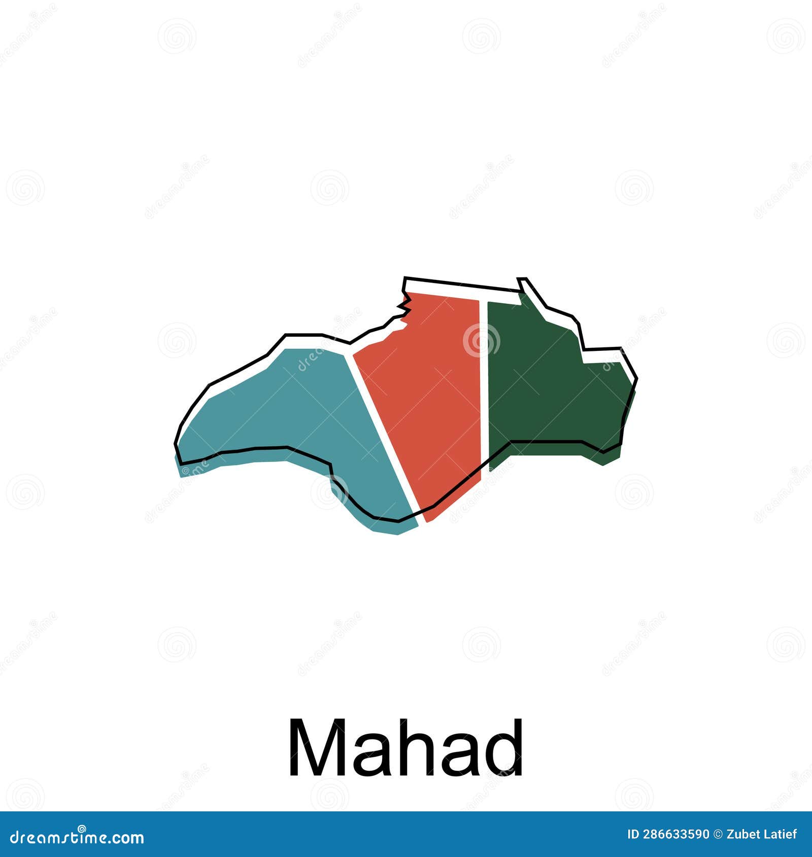 Map of Mahad City Modern Simple Geometric, Illustration Vector Design ...