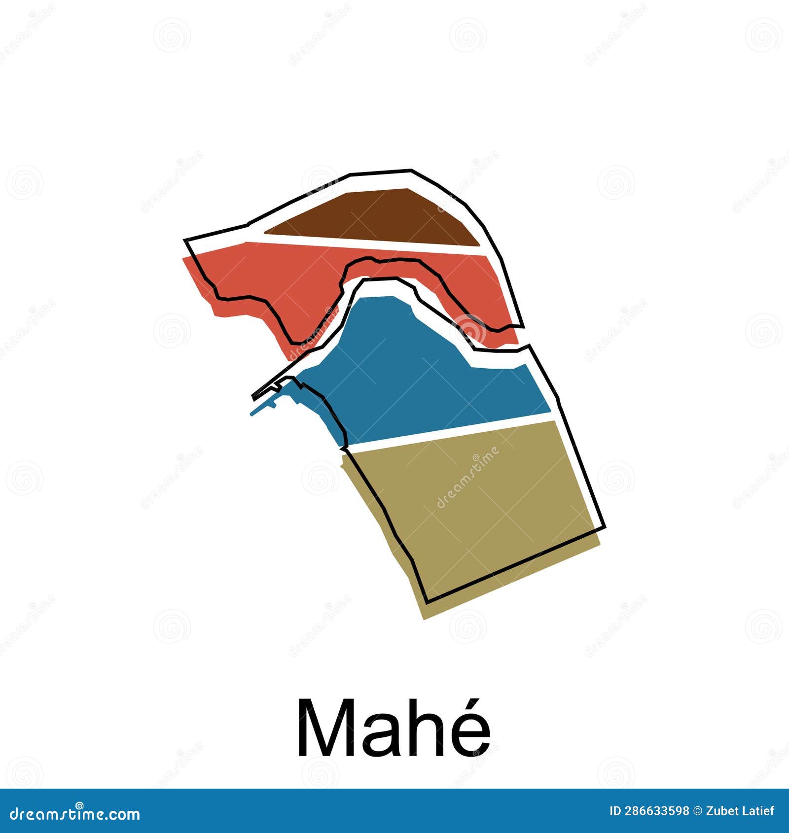 Map of Mahe City Modern Simple Geometric, Illustration Vector Design ...
