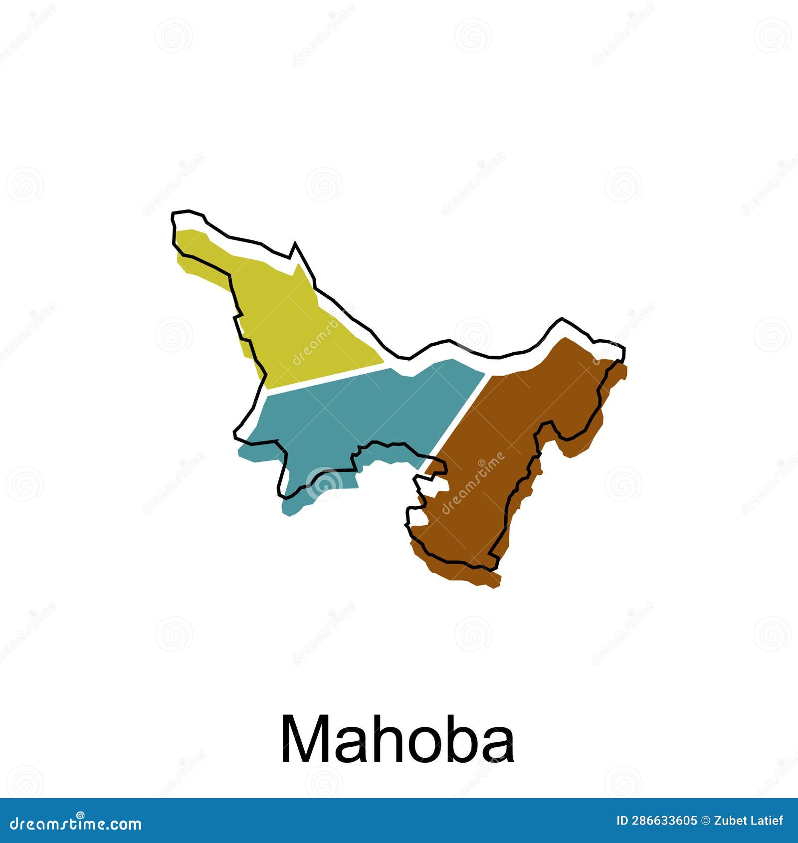 Map of Mahoba Vector Template with Outline, Graphic Sketch Style ...