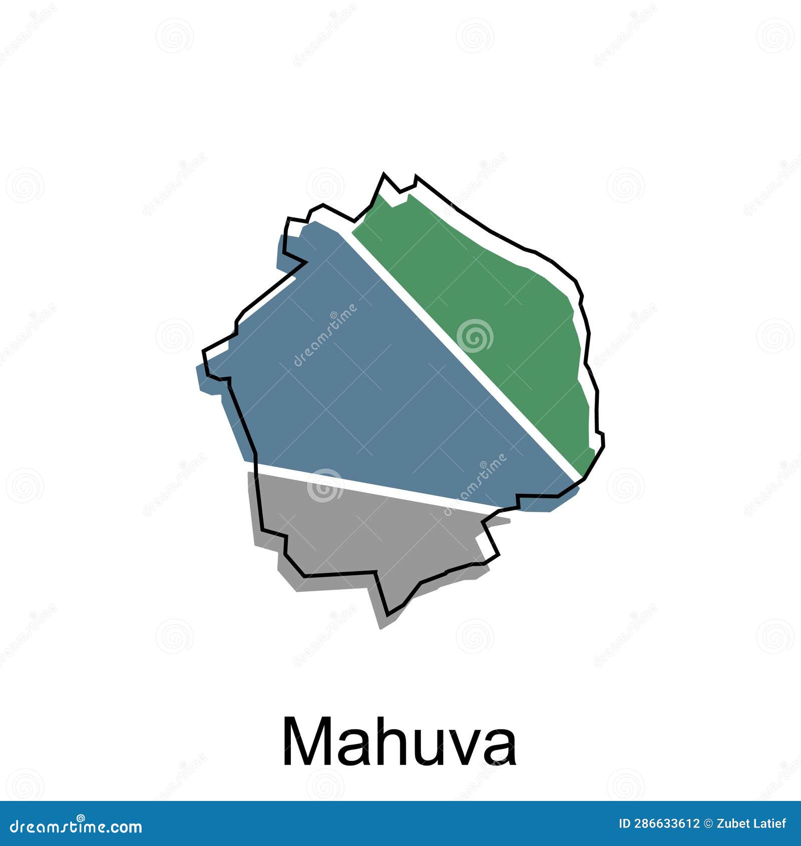 Map of Mahuva City Modern Simple Geometric, Illustration Vector Design ...