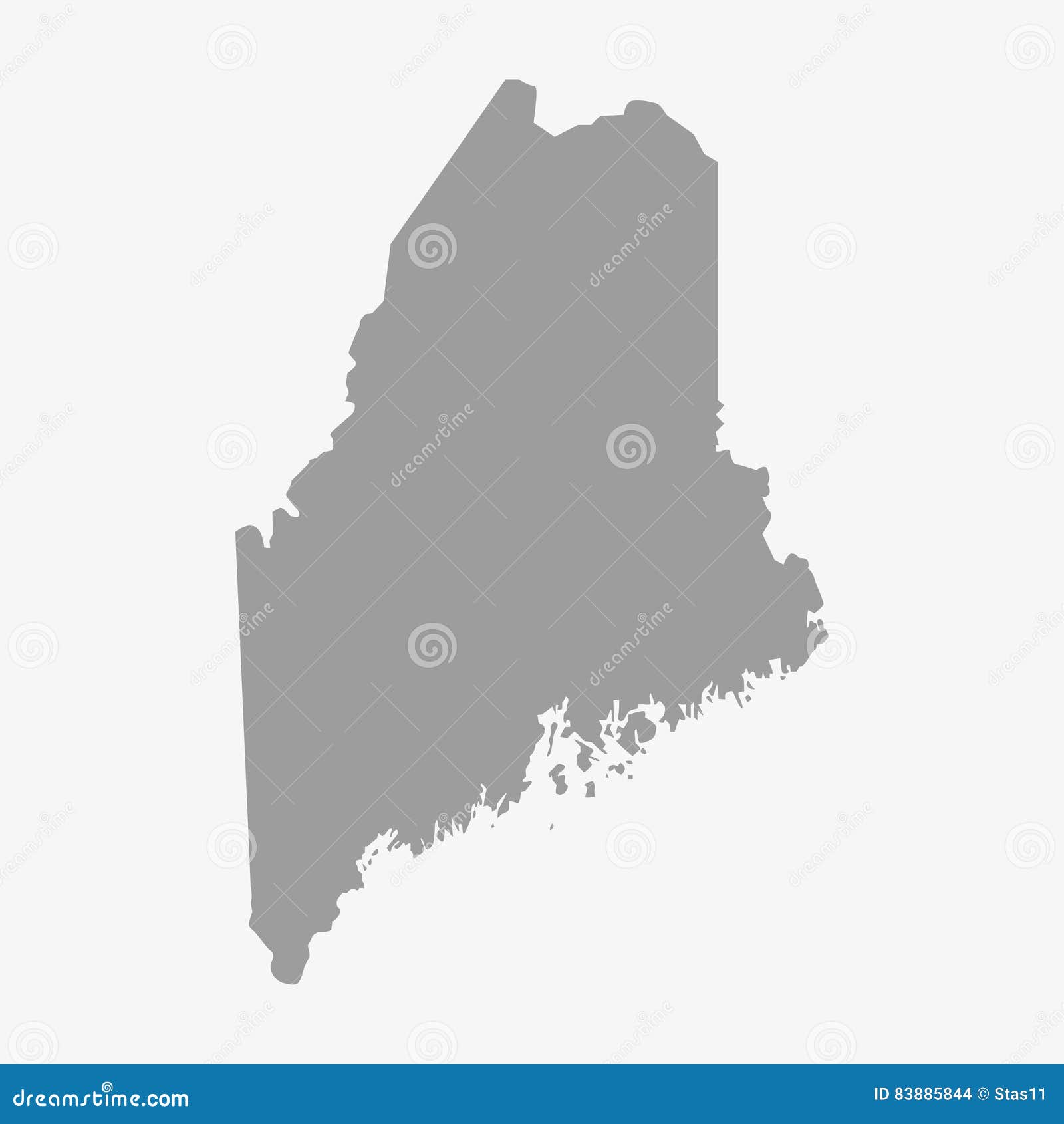 Maine ME State Border USA Map Solid Cartoon Vector | CartoonDealer.com ...