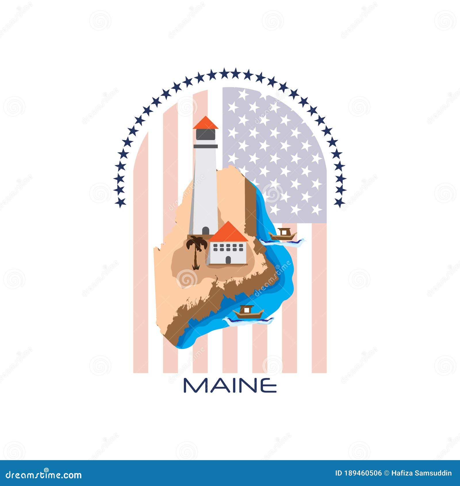 Map of Maine State. Vector Illustration Decorative Design Stock Vector ...
