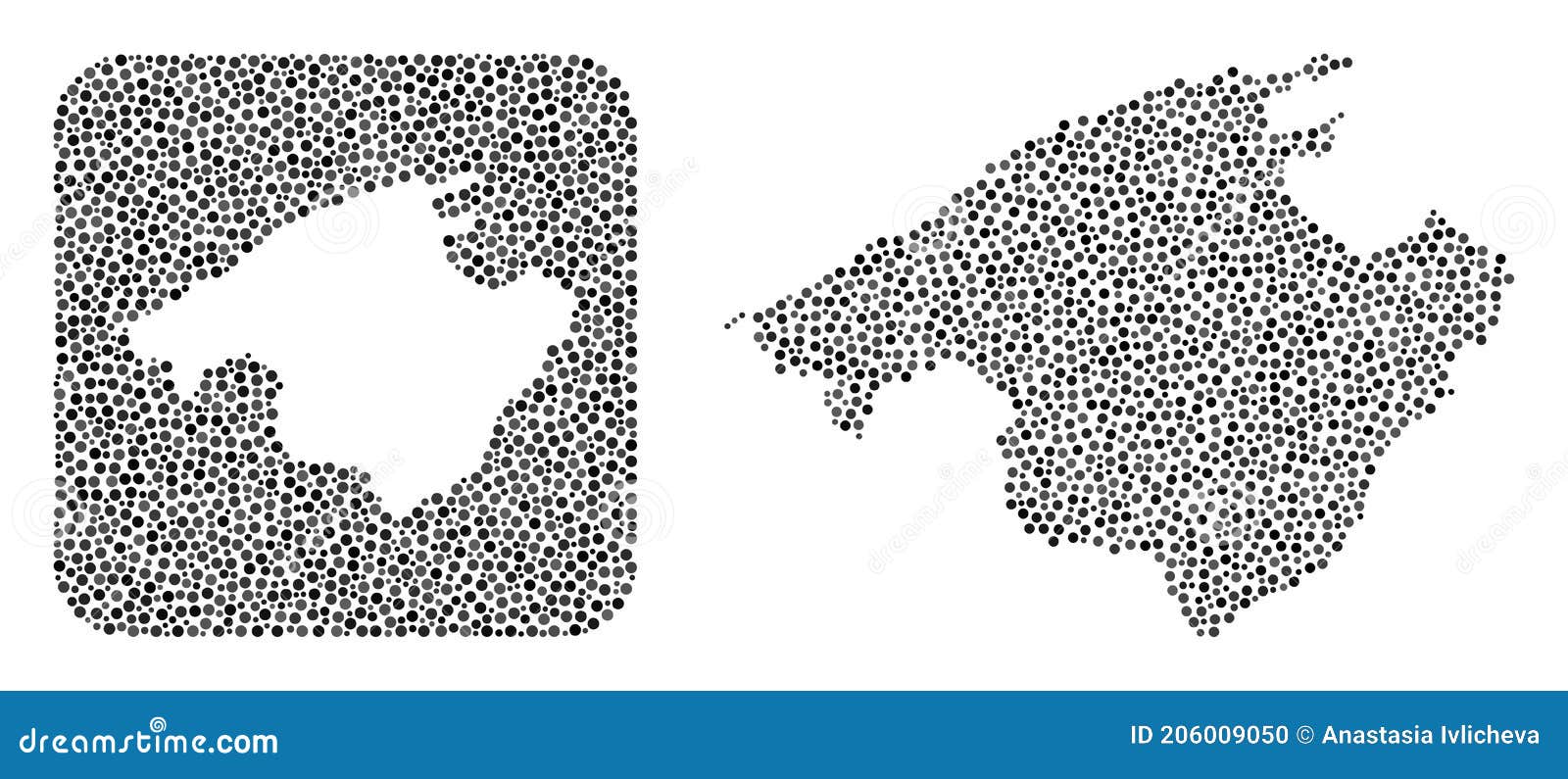 Majorca Dotted Map Set. Cartoon Vector | CartoonDealer.com #231946631