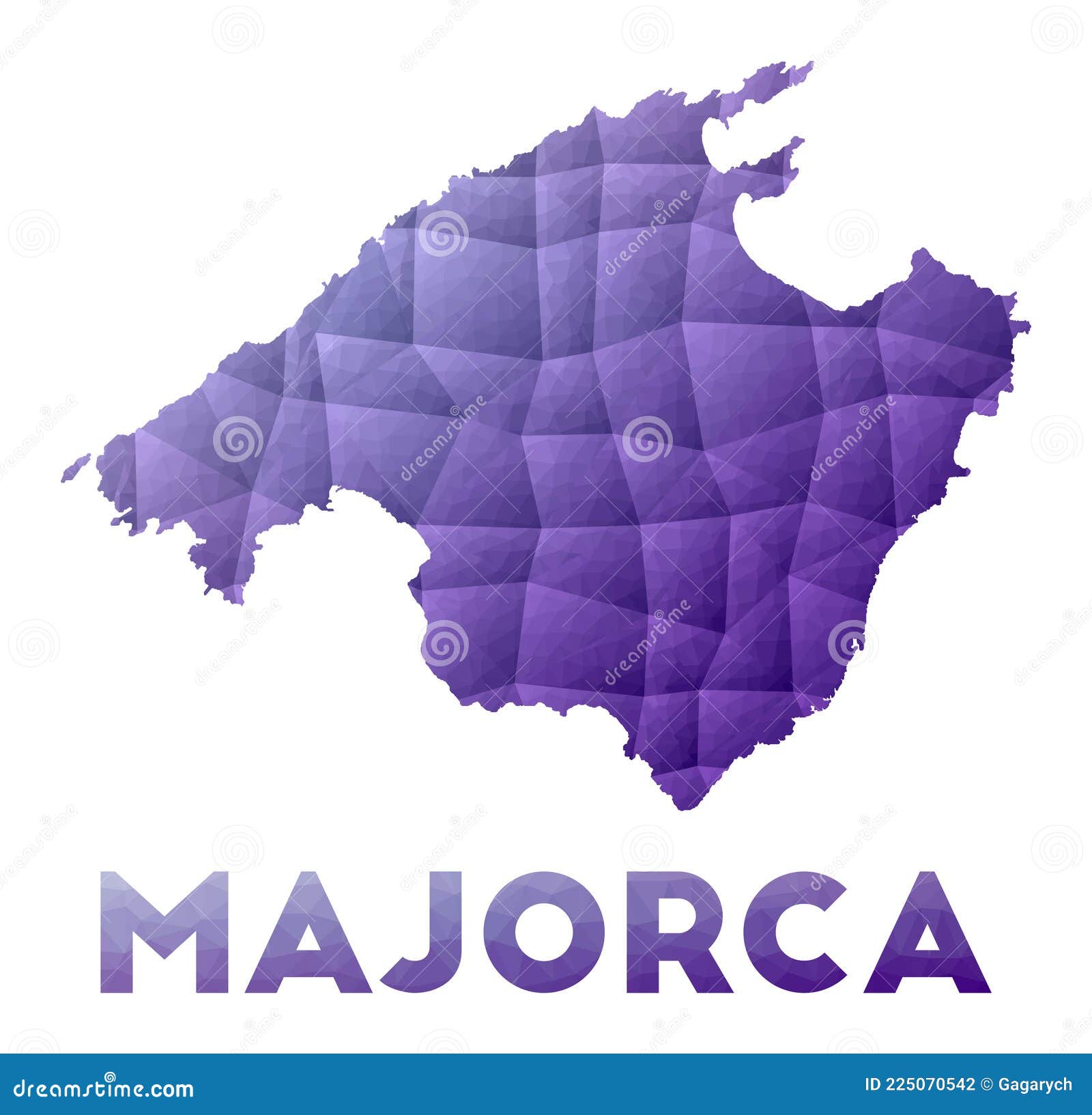 Map of Majorca. stock vector. Illustration of majorca - 225070542
