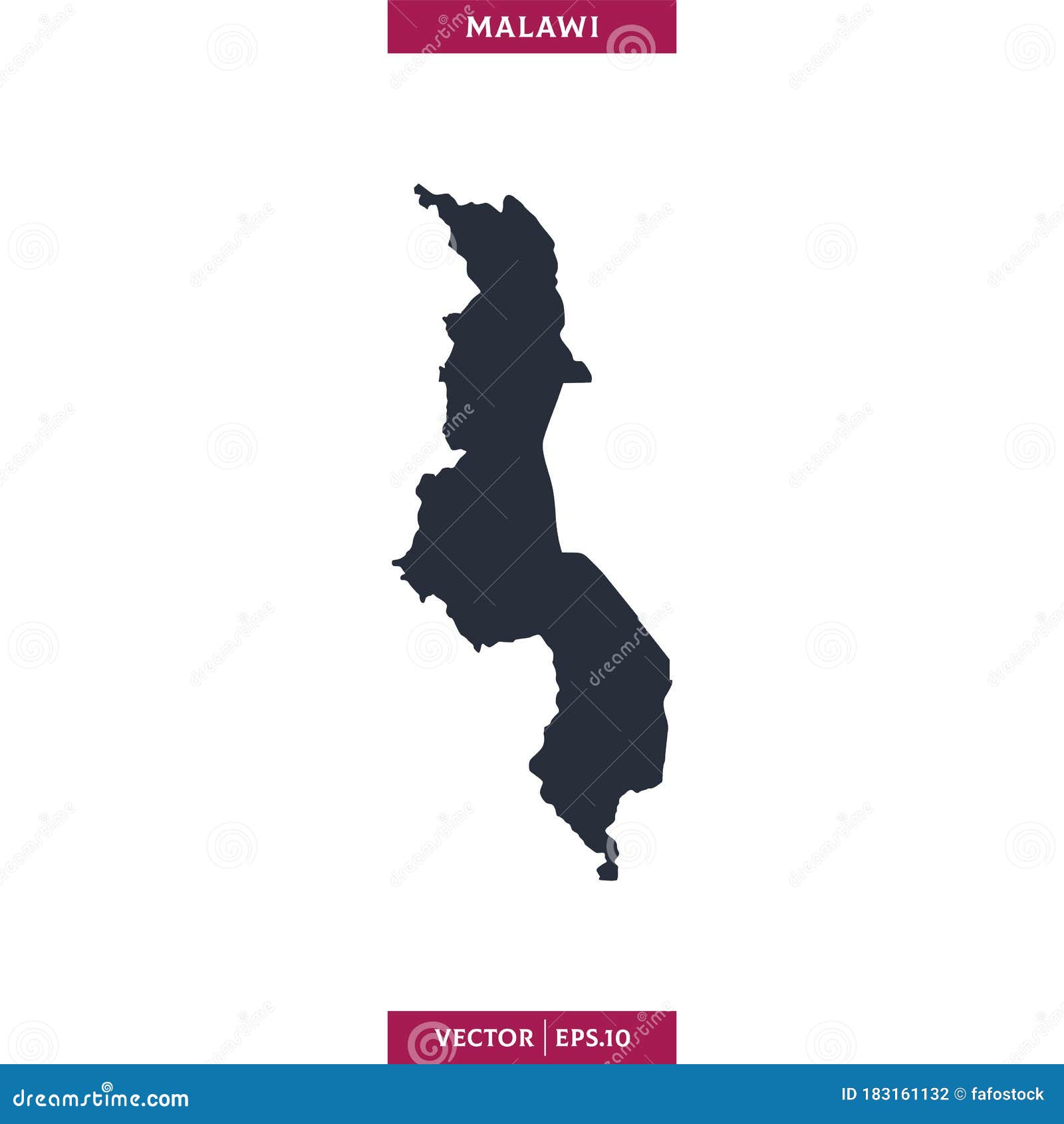Malawi Map. High Detailed Map Vector in White Background. Stock Vector ...