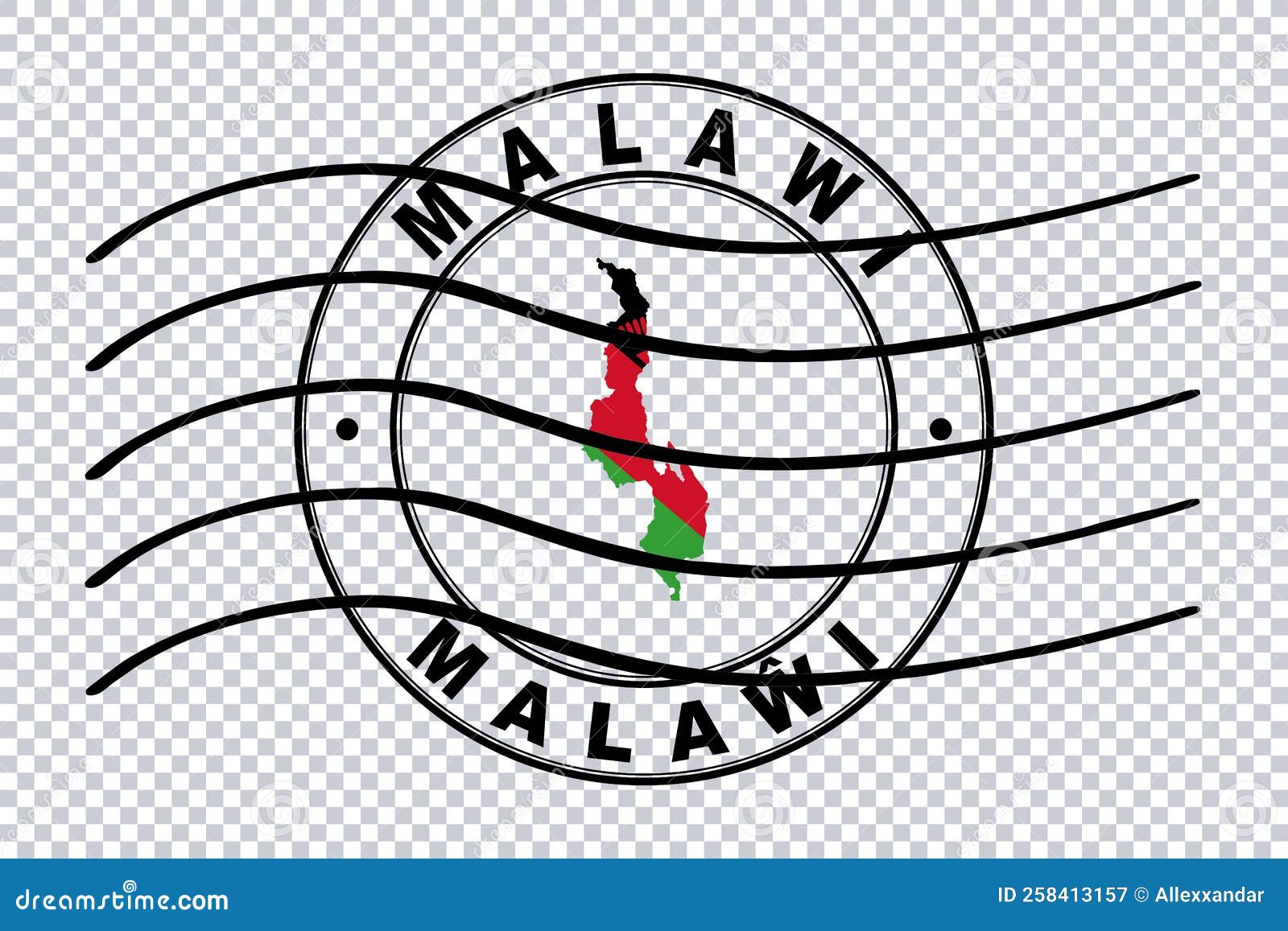 Map of Malawi, Postal Passport Stamp, Travel Stamp Stock Illustration ...