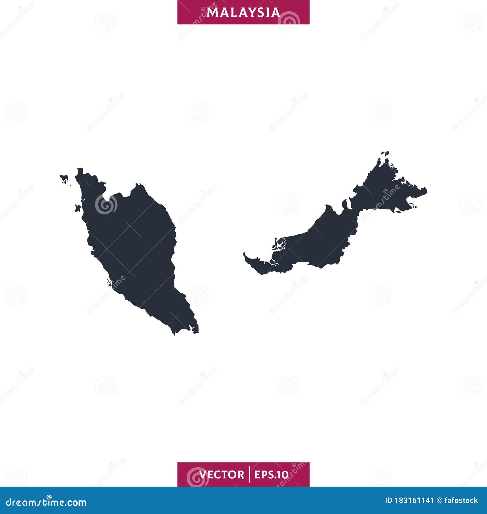 Malaysia Map. High Detailed Map Vector In White Background ...