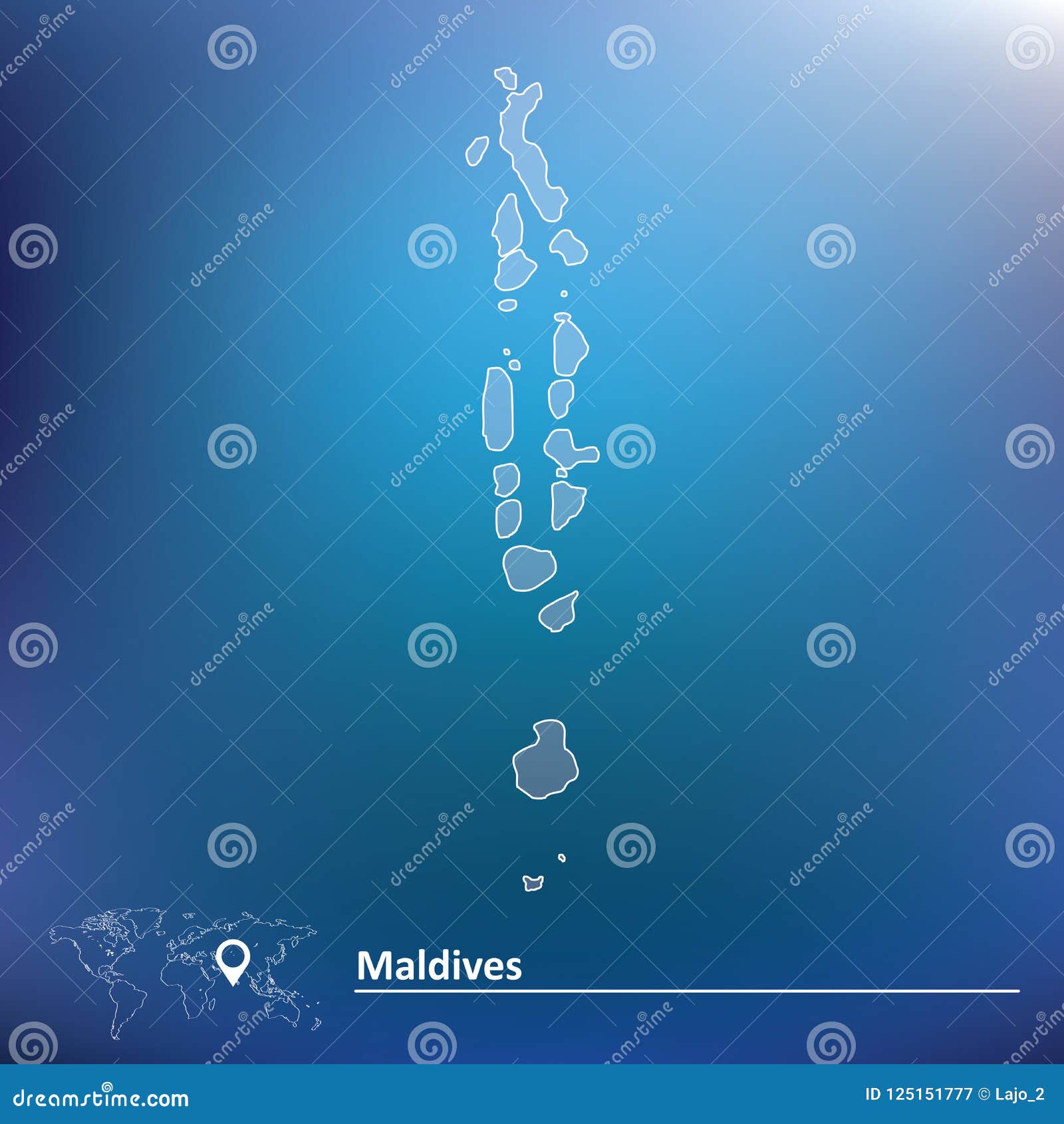 Map of Maldives stock vector. Illustration of maldives - 125151777