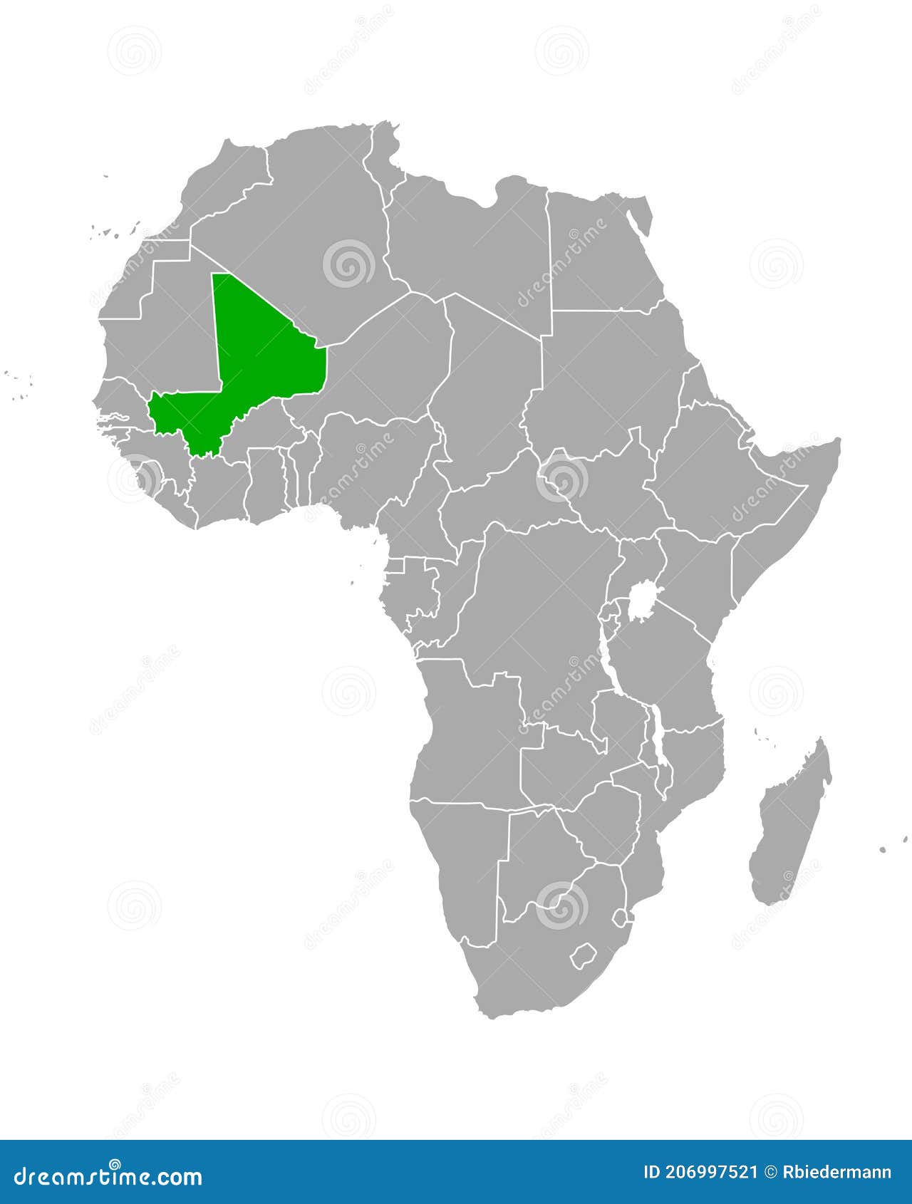 Map of Mali in Africa stock vector. Illustration of travel - 206997521