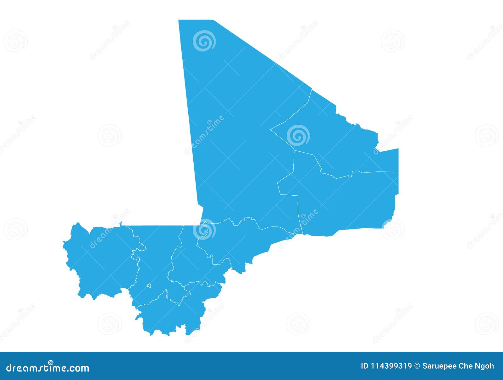 Map of Mali. High Detailed Vector Map - Mali Stock Vector ...