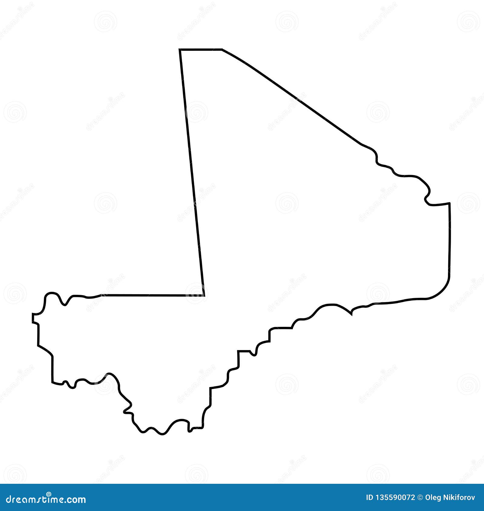 Mali - Outline Map Cartoon Vector | CartoonDealer.com #129939367
