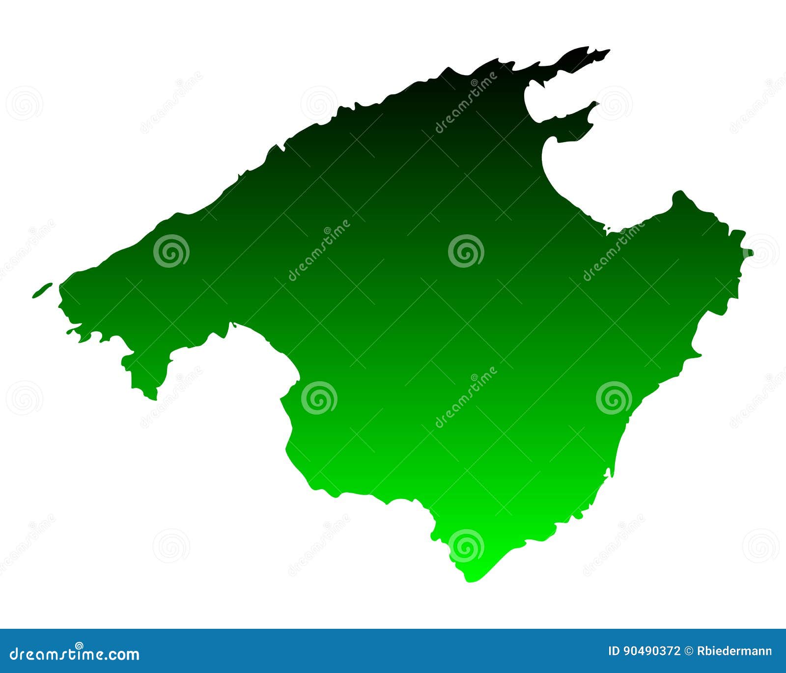 Map of Mallorca stock vector. Illustration of spanish - 90490372