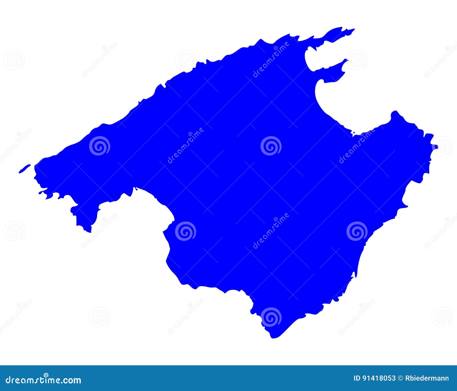 Map of Mallorca stock vector. Illustration of travel - 91418053