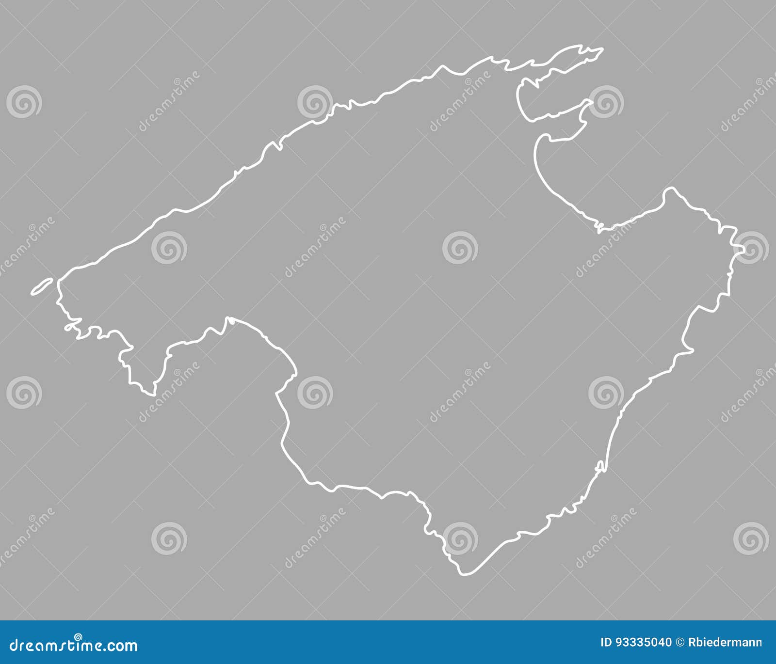 Map of Mallorca stock vector. Illustration of grey, contour - 93335040