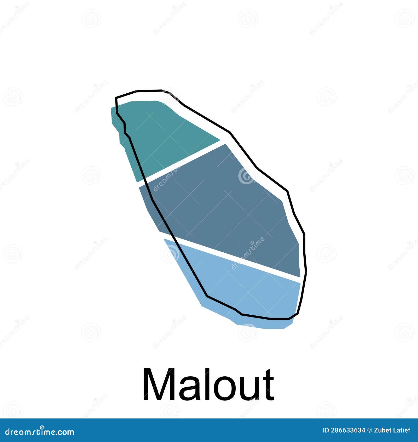 Map of Malout Vector Template with Outline, Graphic Sketch Style ...