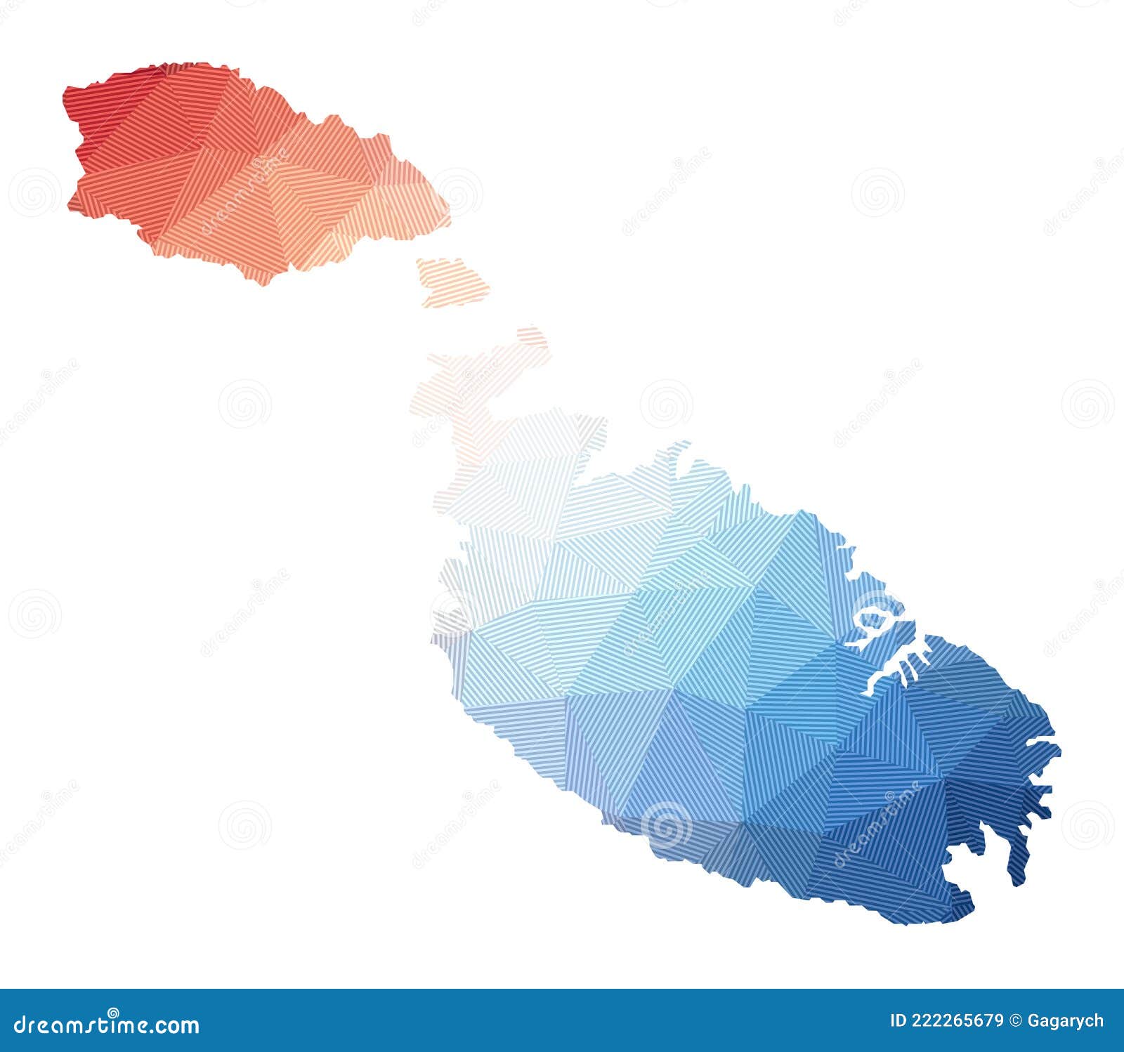 Map of Malta. stock vector. Illustration of polygon - 222265679
