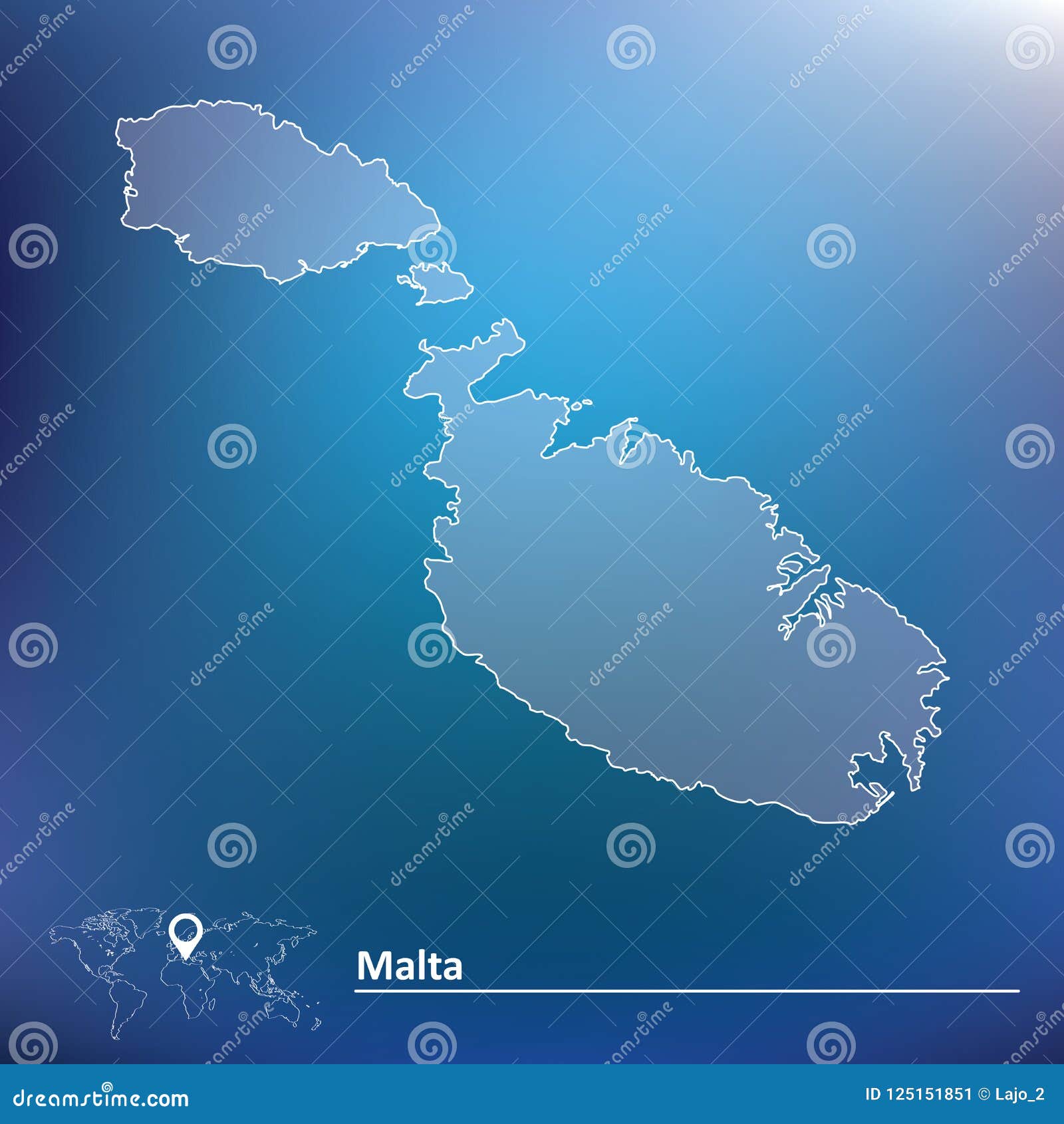 Map of Malta stock vector. Illustration of maltese, cartography - 125151851