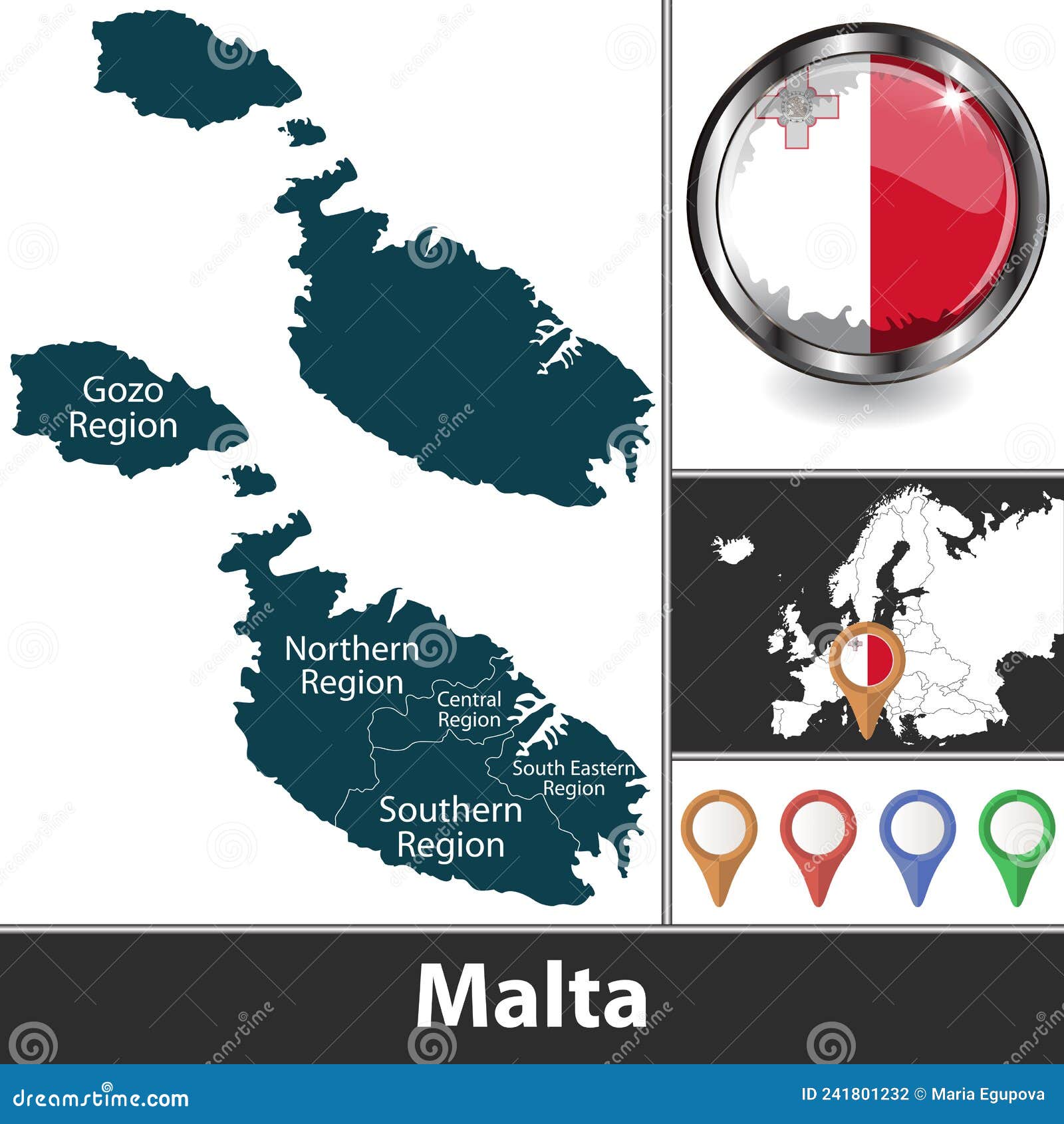 Map of Malta stock vector. Illustration of national - 241801232