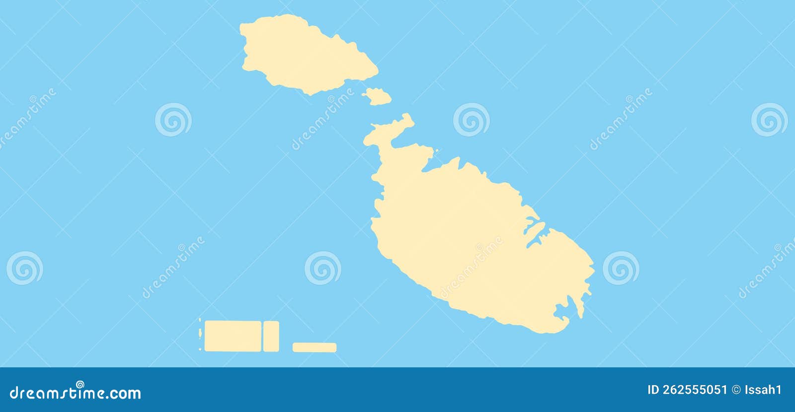 Malta Vector Map Isolated On White Background High Detailed Black