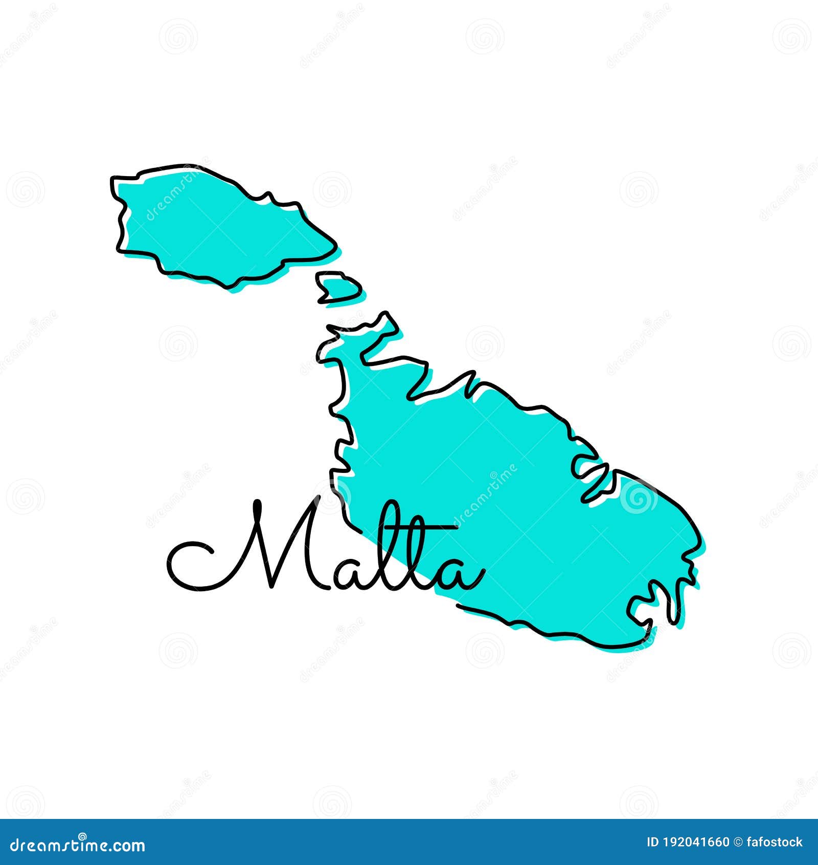 Malta Vector Map Isolated On White Background. High-Detailed Black ...