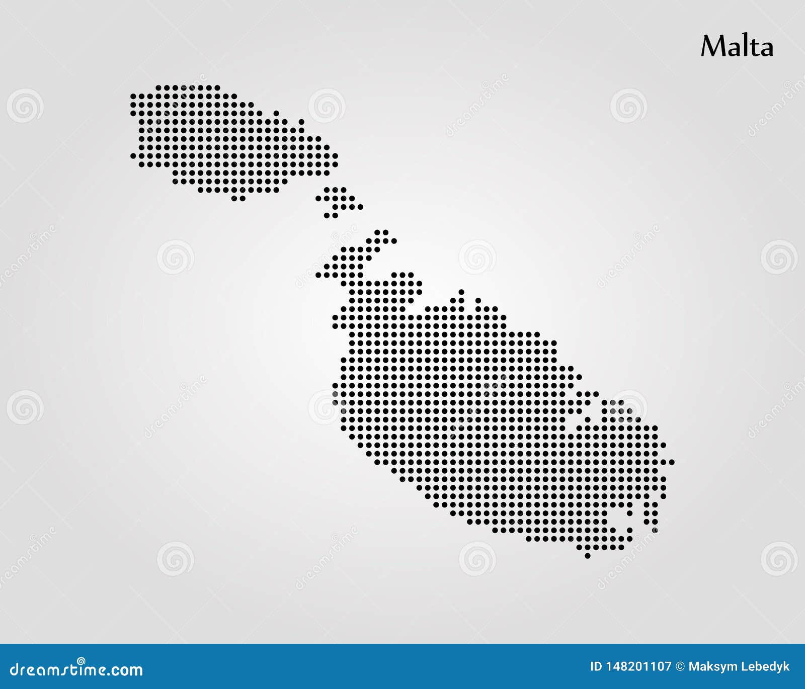 Malta Vector Map Isolated On White Background. High-Detailed Black ...