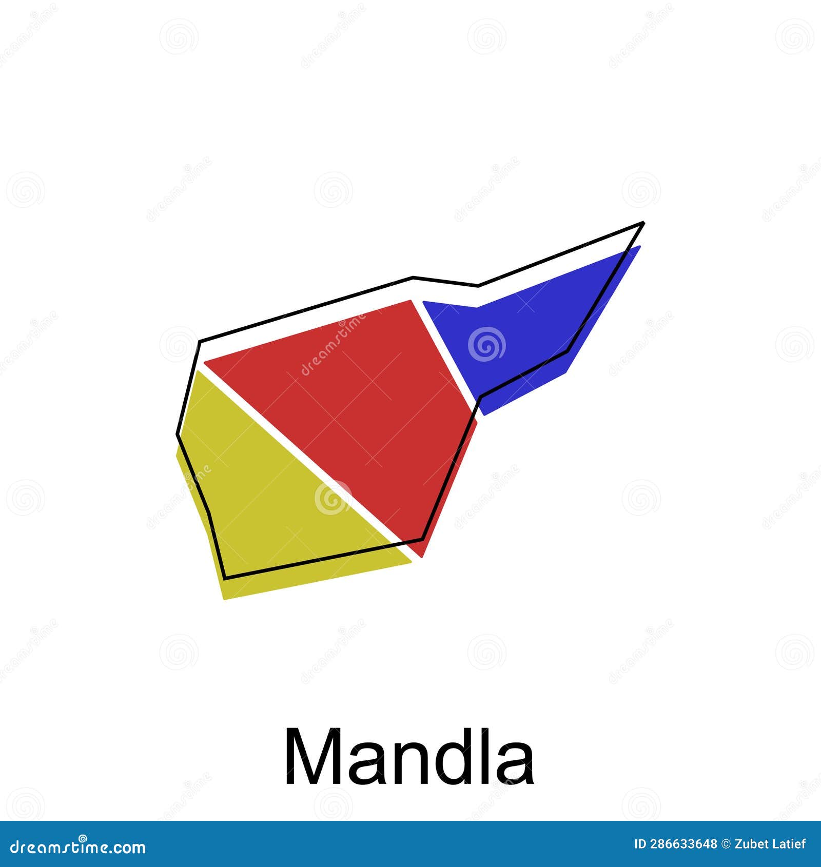 Mandla Outline Map Vector Illustration | CartoonDealer.com #368833840