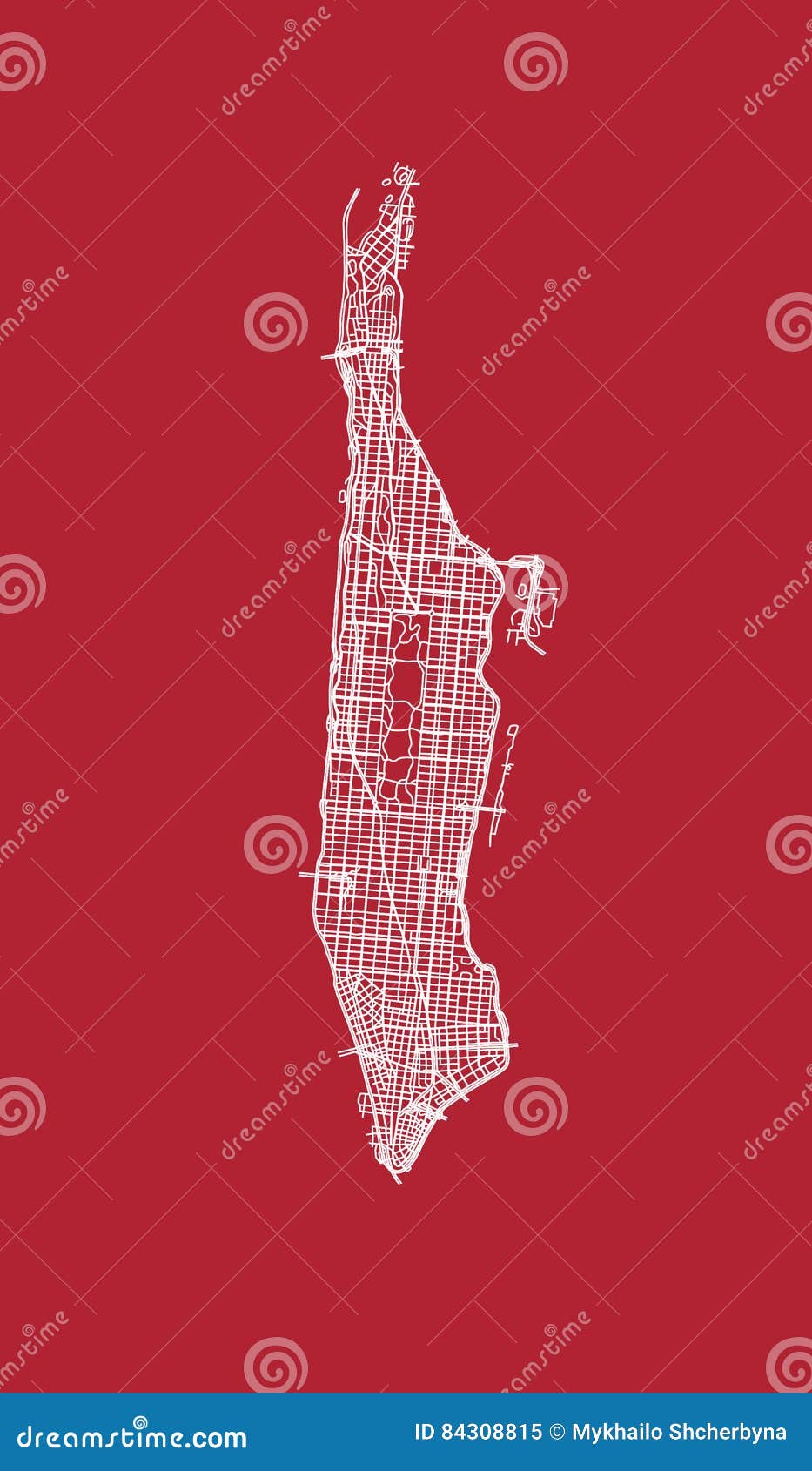 Map of Manhattan streets. stock vector. Illustration of york - 84308815