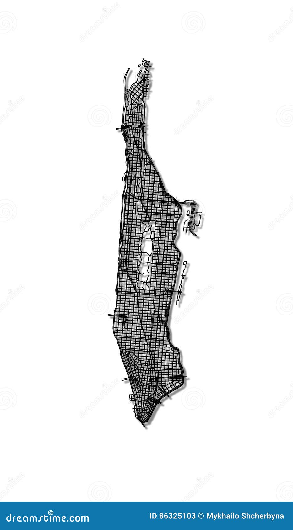 Map of Manhattan streets. stock vector. Illustration of geography ...