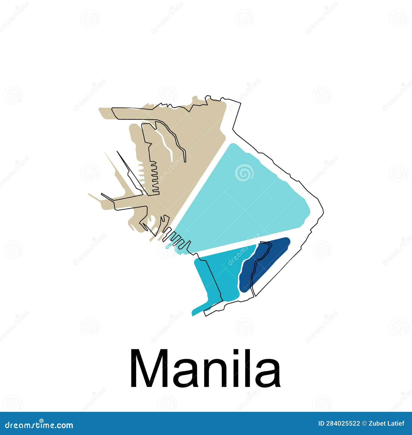 Map of Manila Modern Design, Philippines Map Illustration Vector Design ...