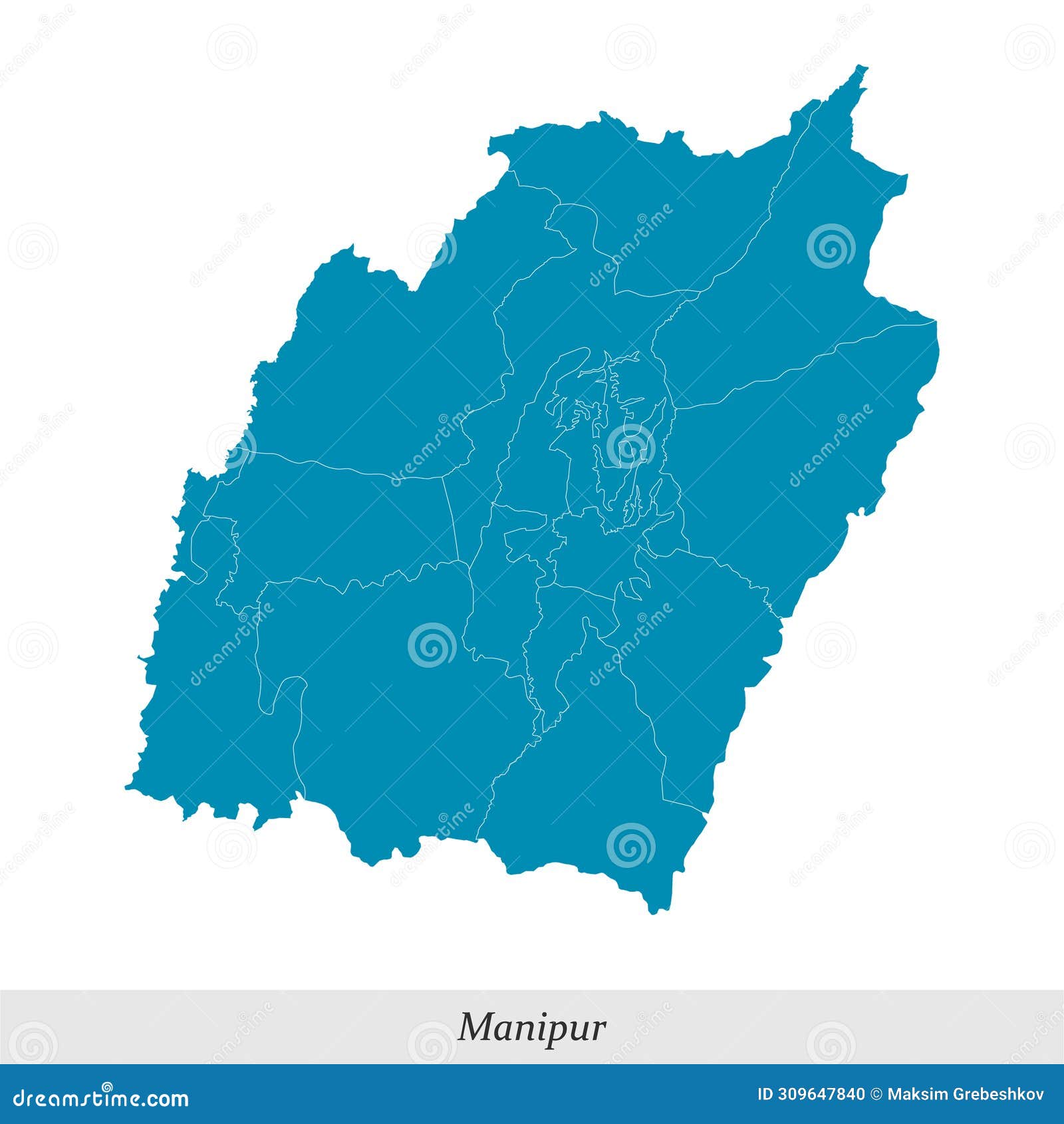 Map of Manipur is a State of India with Districts Stock Vector ...