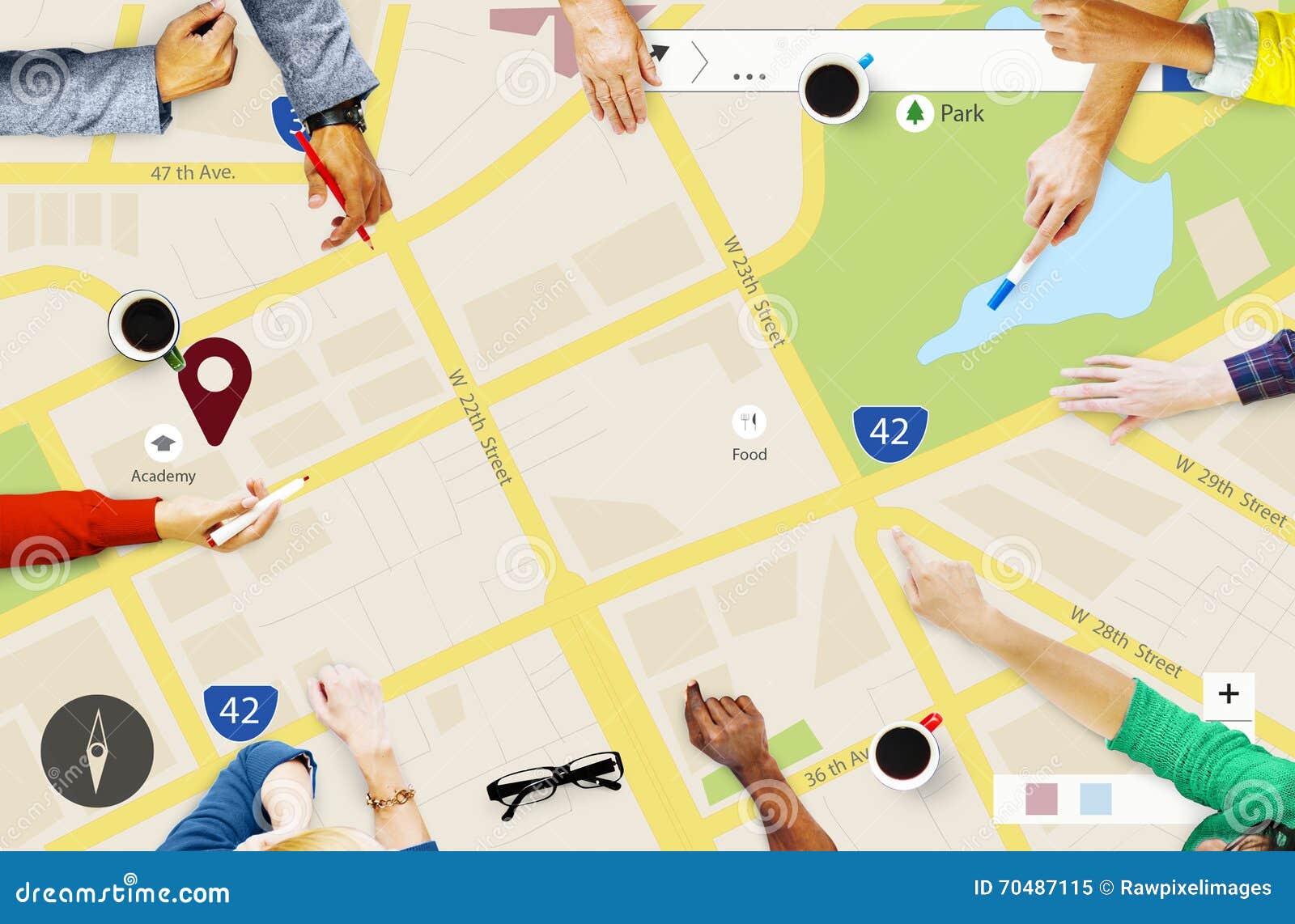 Map Mapping Location Guideline Navigation Concept Stock Image - Image ...