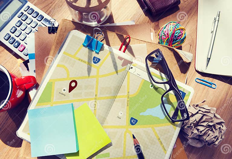 Map Mapping Location Guideline Navigation Concept Stock Image - Image ...