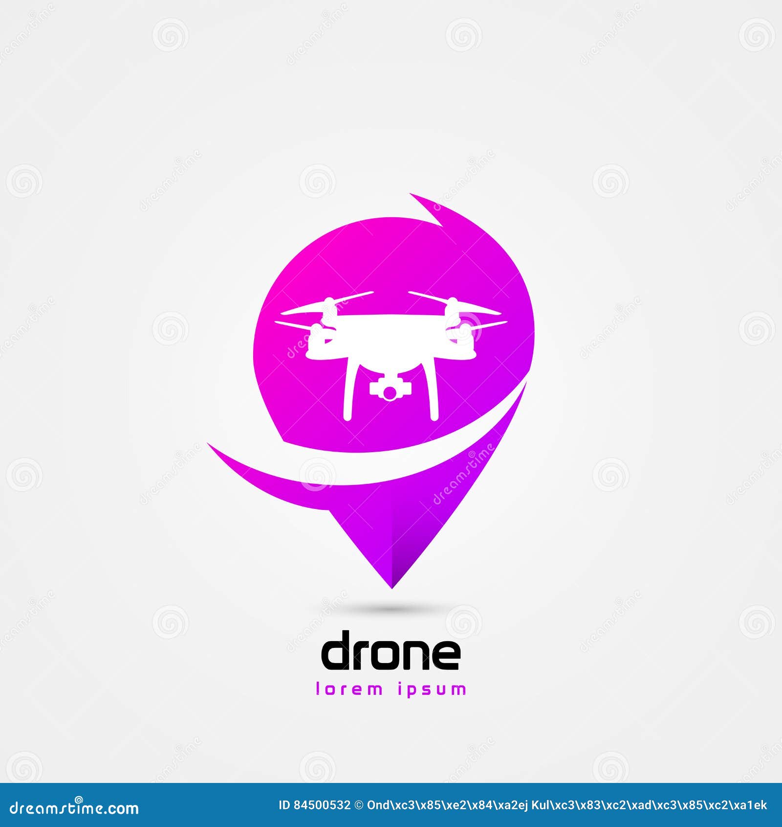 Map Mark with a Drone. Symbol Stock Vector - Illustration of place ...