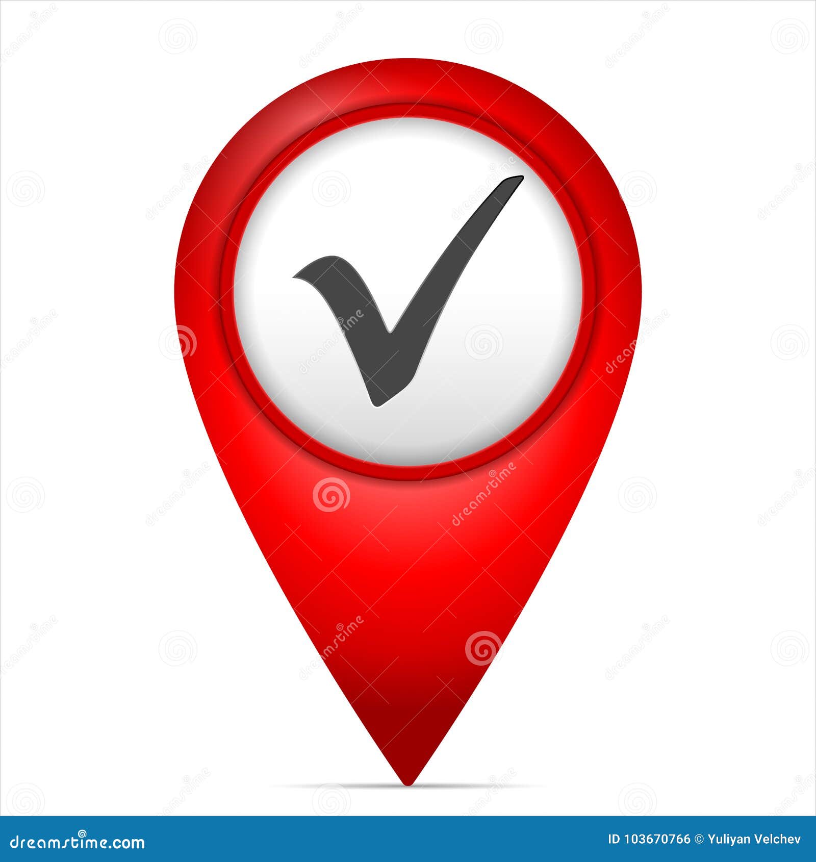 Map Marker with Check Symbol Stock Vector - Illustration of symbol ...