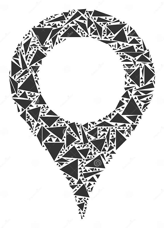 Map Marker Mosaic of Triangles Stock Vector - Illustration of ...