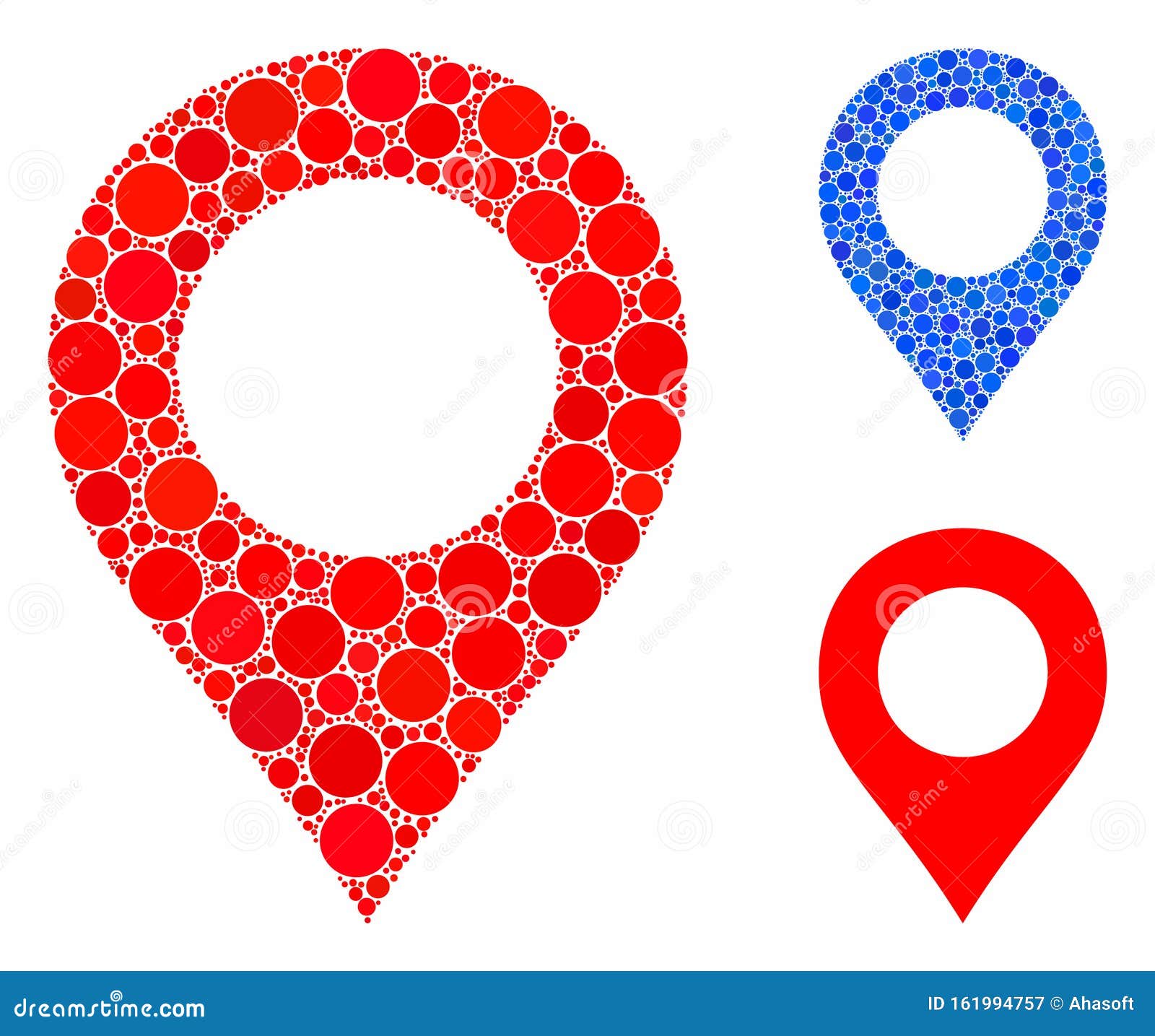 Map Marker Composition Icon of Circle Dots Stock Vector - Illustration ...