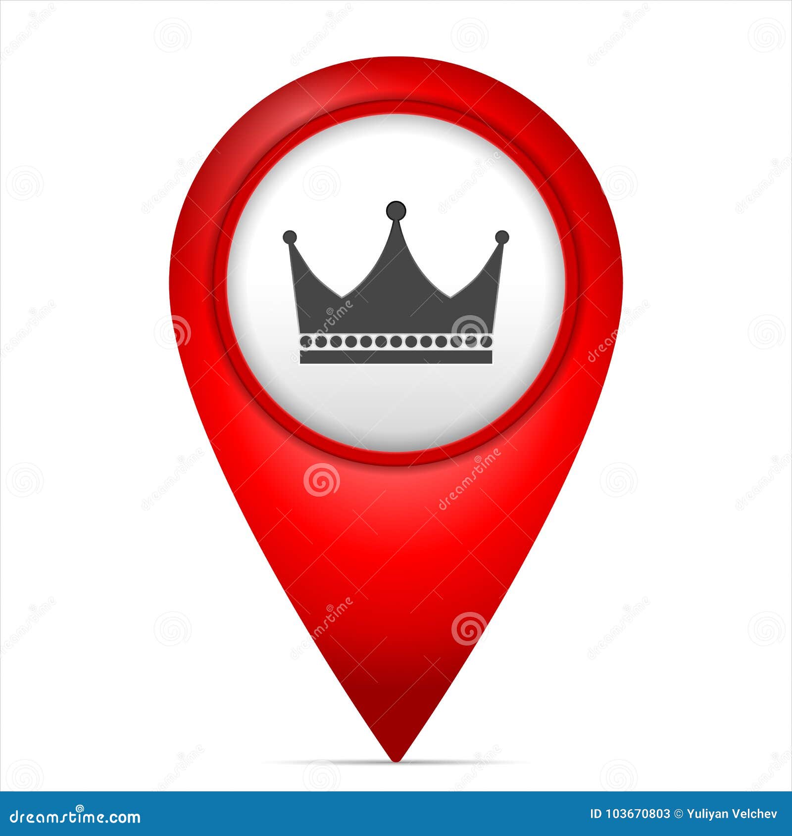 Map Marker with Crown Symbol Stock Vector - Illustration of direction ...