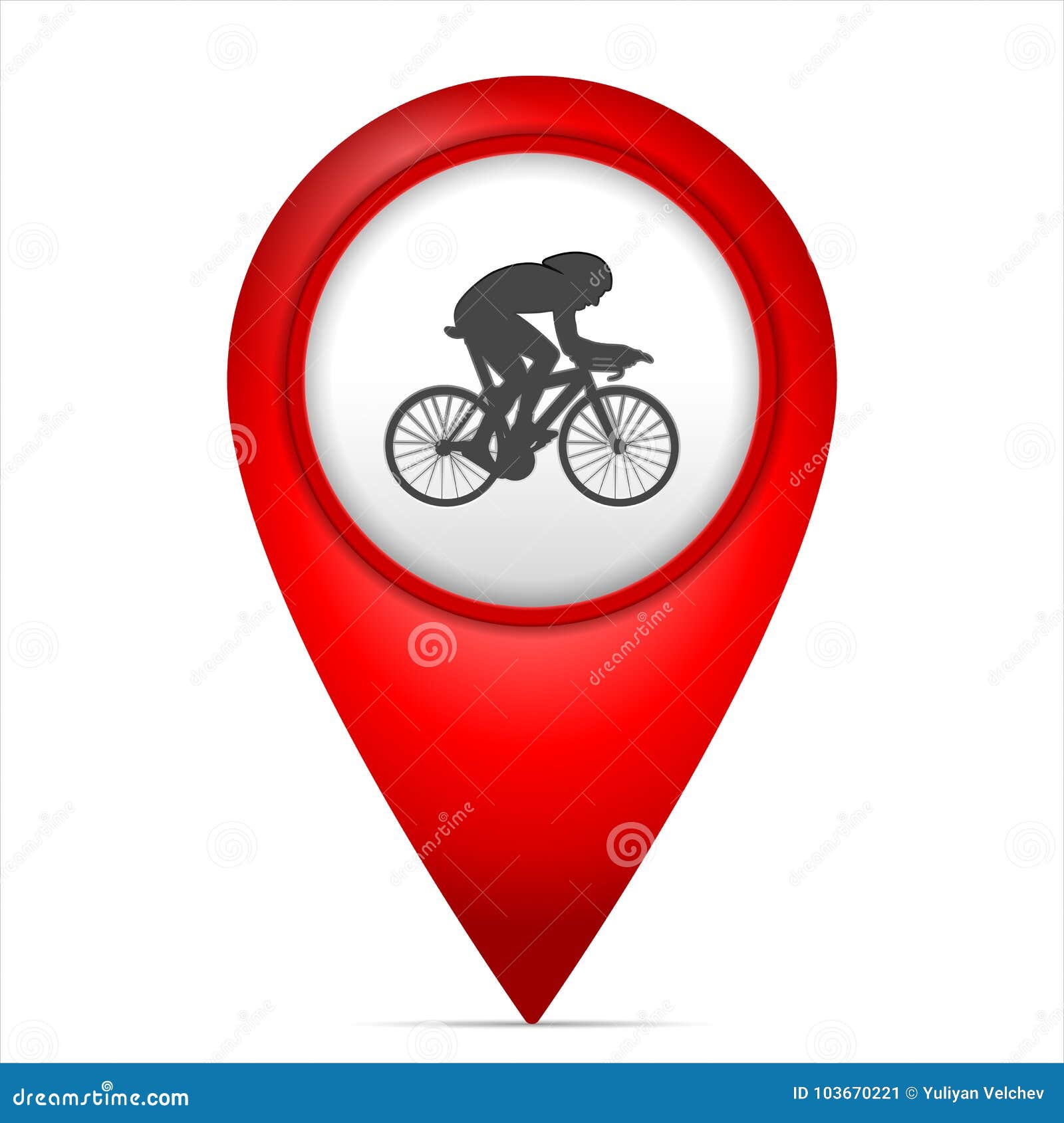 Map Marker with Cycling Symbol Stock Vector - Illustration of button ...