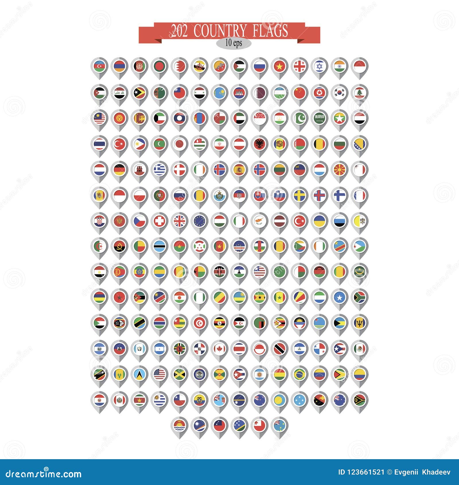 Map Marker with Flags. Vector Illustration 10eps. Stock Illustration ...