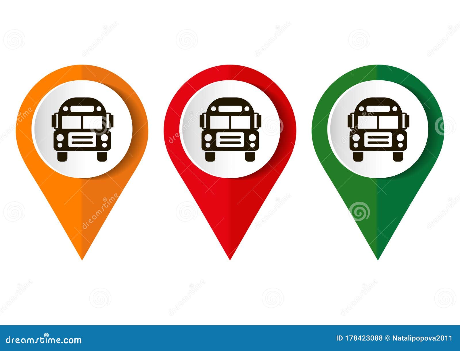 Map Marker with Icon of a Bus, Vector Illustration Stock Vector ...